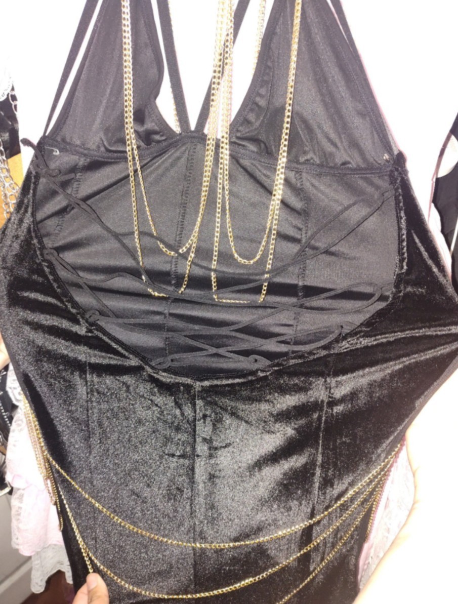 Modakawa Sexy Halter Hollow Out Backless Chain Fishtail Dress⁠ | eBay