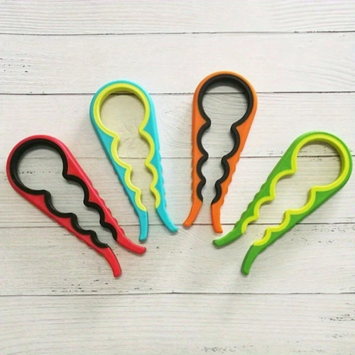 4-in-1 Bottle Jar Opener – Non-Slip Grip Cap Twister, Random Color PVC ...