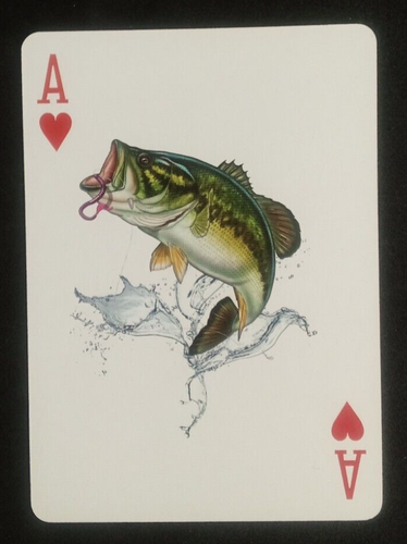 Adventure Thirsty Fish Playing Card Largemouth Bass Ace Hearts | eBay