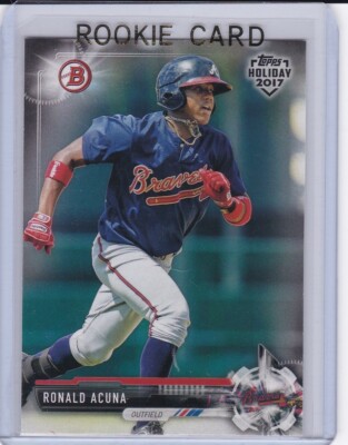 RONALD ACUNA JR. ROOKIE CARD 2017 Bowman RARE TOPPS HOLIDAY $$ VERSION ...