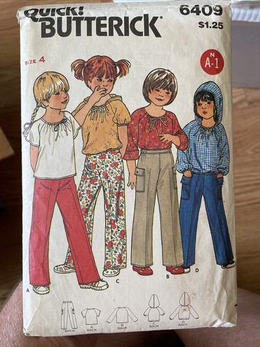 Quick! BUTTERICK 6409 Sewing Pattern Kids Girls Size 4 CUT Childrens ...