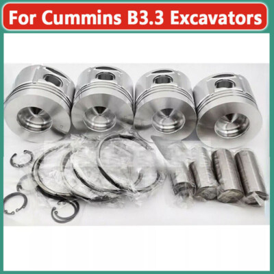 Diesel Engine Piston (Clamp and Pin) Kit For Cummins B3.3 Excavators | eBay