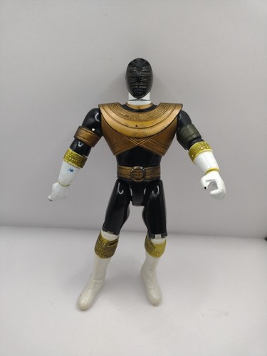 Vintage Bandai 1996 Power Rangers Zeo Black Gold Ranger 5" Figure Small ...