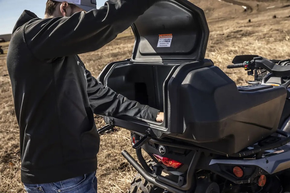 Kolpin ATV Rear Passenger Seat Cargo Storage Helmet Trunk Box Luggage ...