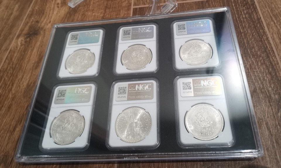 6 Grids Acrylic / EVA in Black Display Frame Storage Box For NGC/PCGS ...