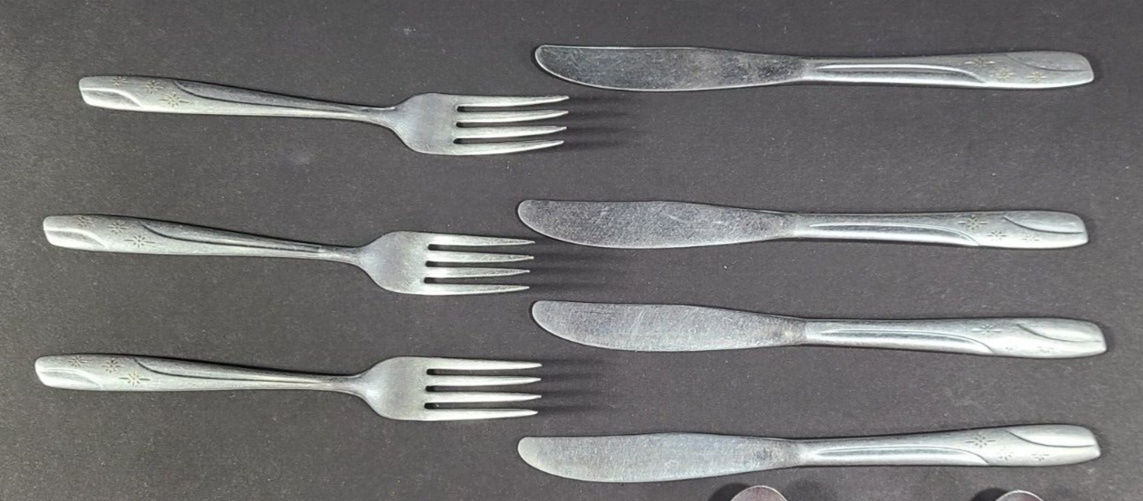 VTG 12 THOR Stainless USA Flatware Atomic Star Snowflake Mid Century | eBay