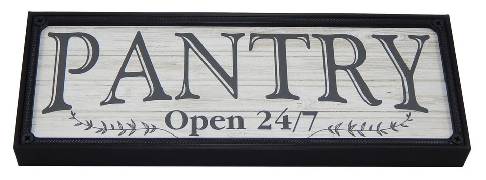 Pantry Open 24/7 Home Kitchen Farmhouse Sign Rustic Dining Room Wall ...