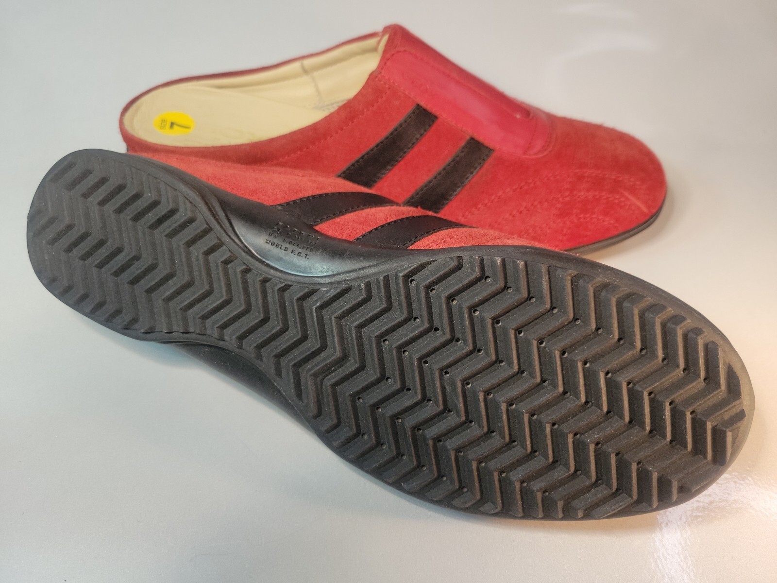 Geox Respira Italy Red Suede Leather Slide Women's 7 - Gem