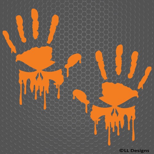 Dripping Skull Hand Wave Pair Off Road 4x4 Truck SUV Vinyl Decal ...