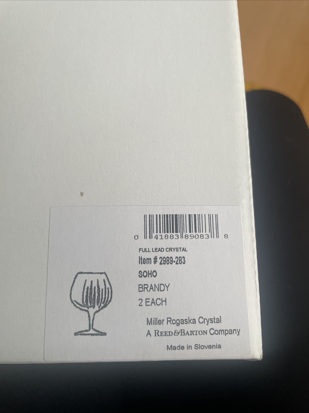 SET OF 2 REED & BARTON MILLER ROGASKA SOHO Crystal Brandy Slovenia 2989 ...