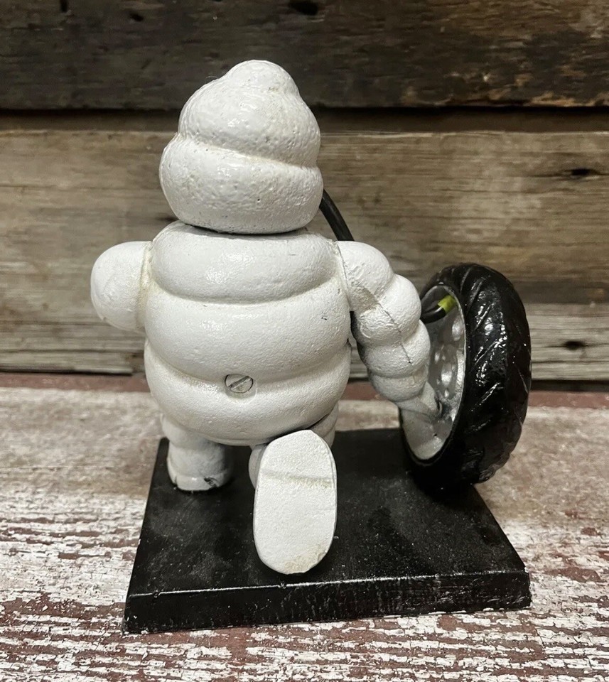 Michelin Man Bibendum Inflating Tire w/ Moveable Head Cast Iron 6.5 ...