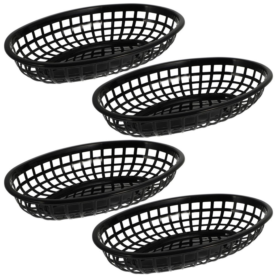 4 Pcs Sandwich Basket Food Storage Plastic Tray Baskets for Serving ...