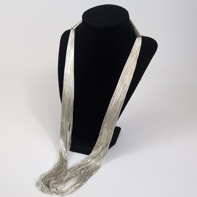 Native American 100 Strand 30" Sterling Liquid Silver Heishi Necklace ...