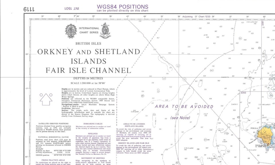 1119 British Isles Orkney Shetlend Islands Fair Isle Channel Chart Map ...