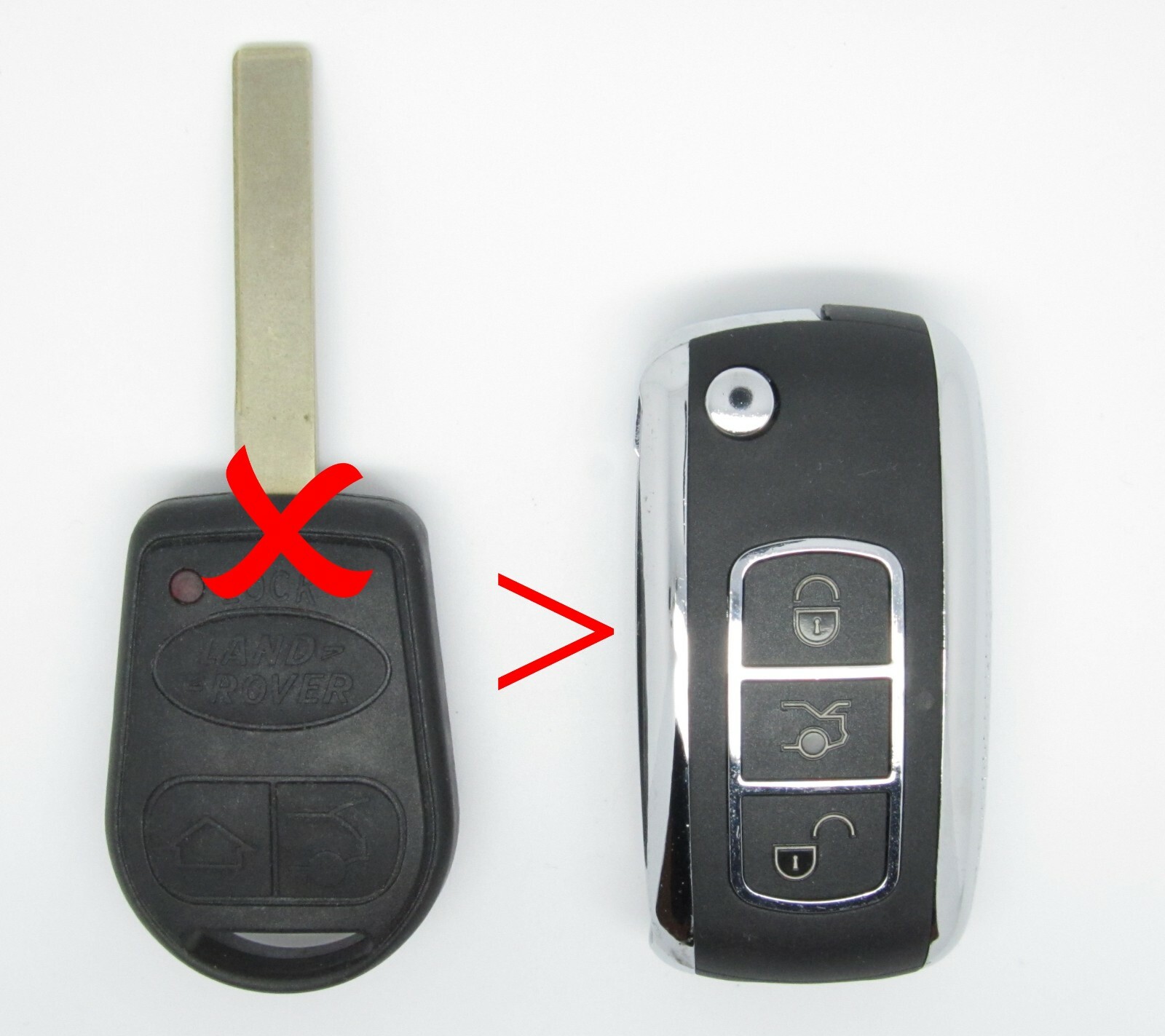 fits RANGE ROVER 3 BUTTON L322 VOGUE HSE UPGRADE FLIP KEY 433MHZ ...