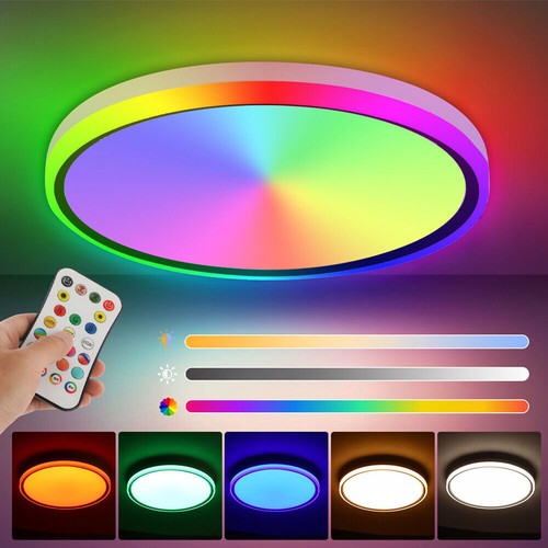 28W RGB LED Ceiling Light Round Panel Down Lights Living Room Bedroom ...