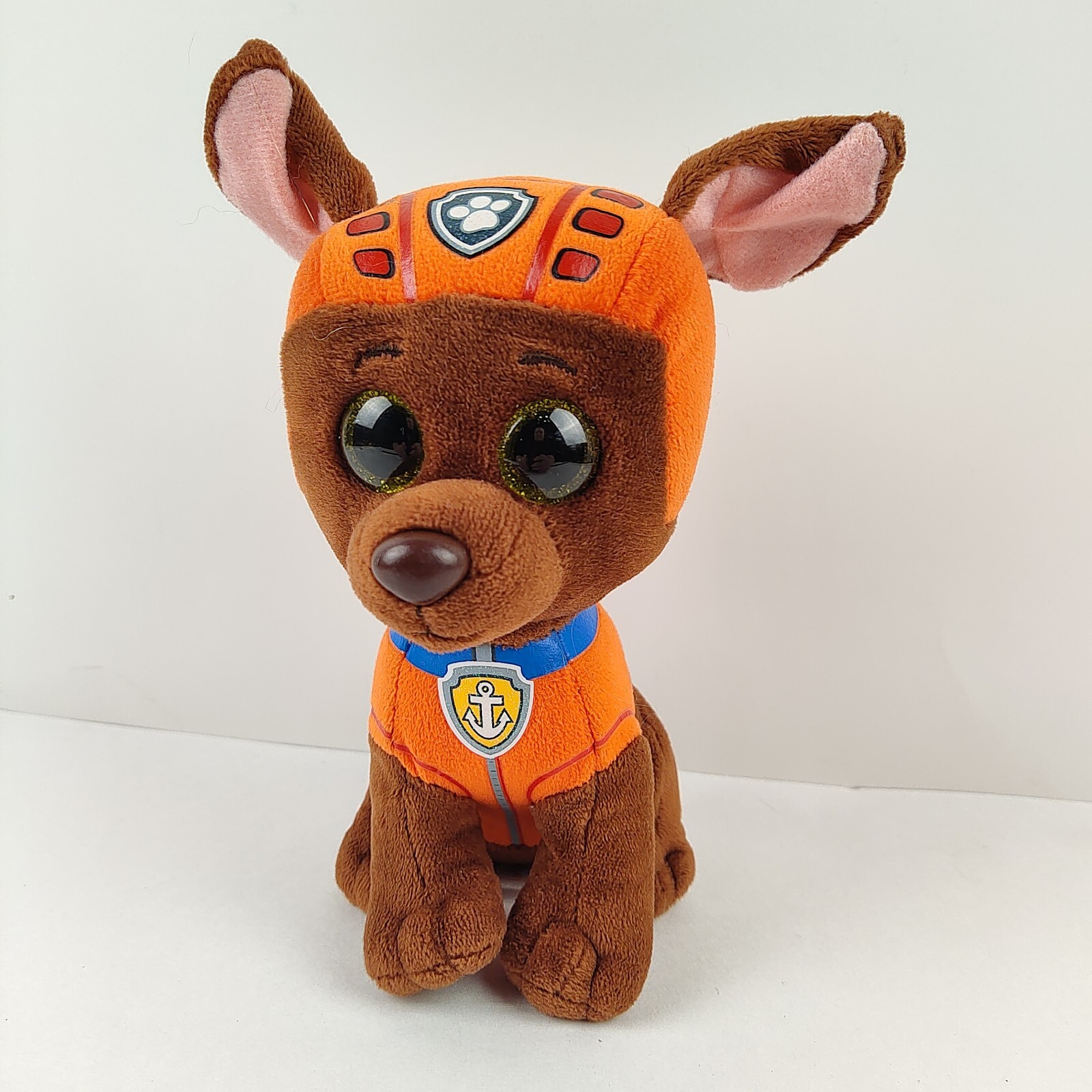 TY Paw Patrol Zuma Beanie Boo Plush Brown Puppy Dog Orange Suit No Tags ...