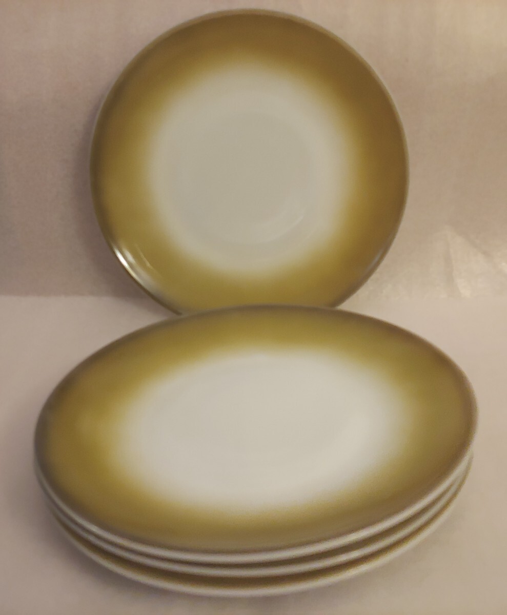 Set of 4 Fire King Salad Plates 7" Avocado Fade to White USA Vintage | eBay