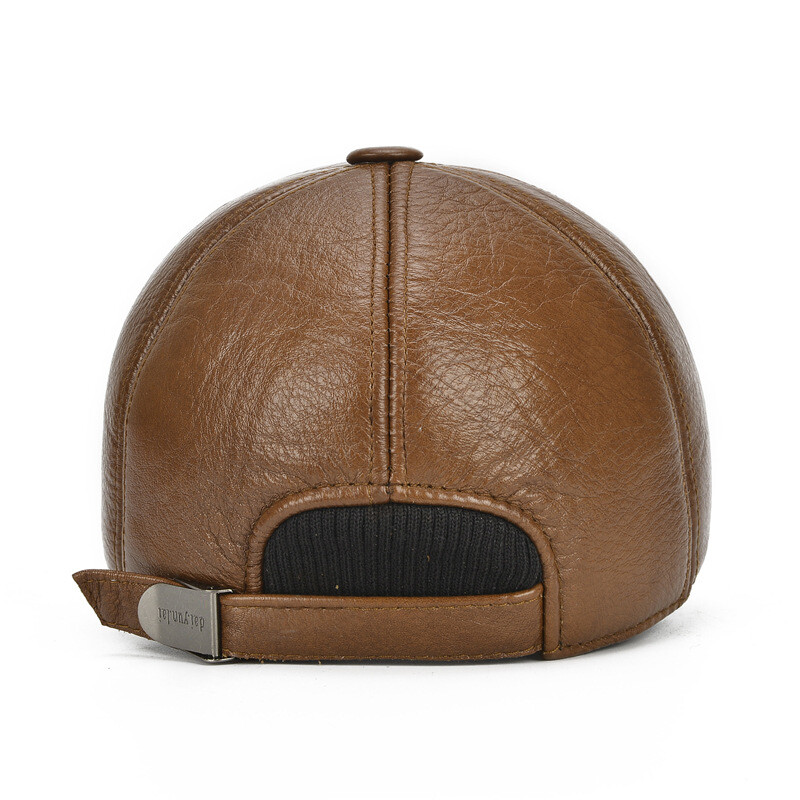 100% Cowhide Leather Hat Outdoor Casual Men Baseball Caps | eBay