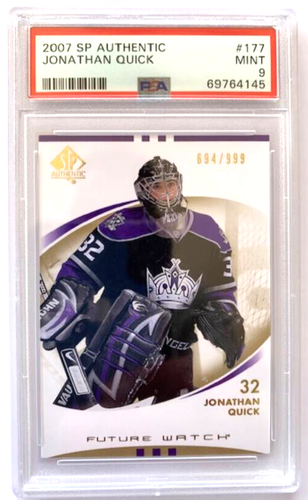 2007/08 Jonathan Quick SP Authentic Future Watch 694/999 #177 PSA 9 ...