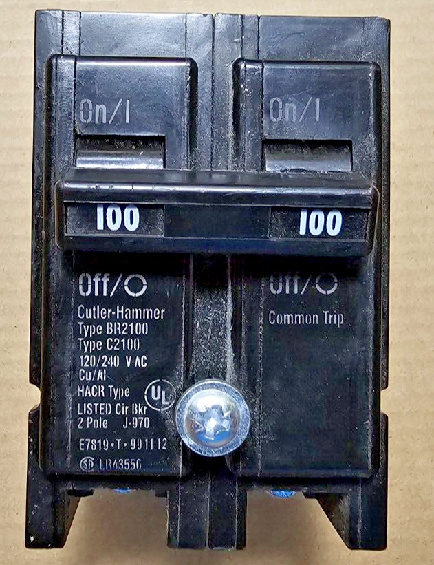 Eaton Cutler Hammer BR2100 Double Pole Circuit Breaker 100 Amp 240V ...