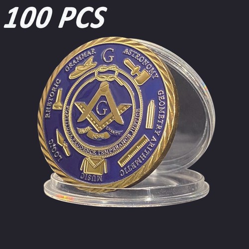 100PCS Euro Masonic Association Challenge Coin Commemorative Gold ...