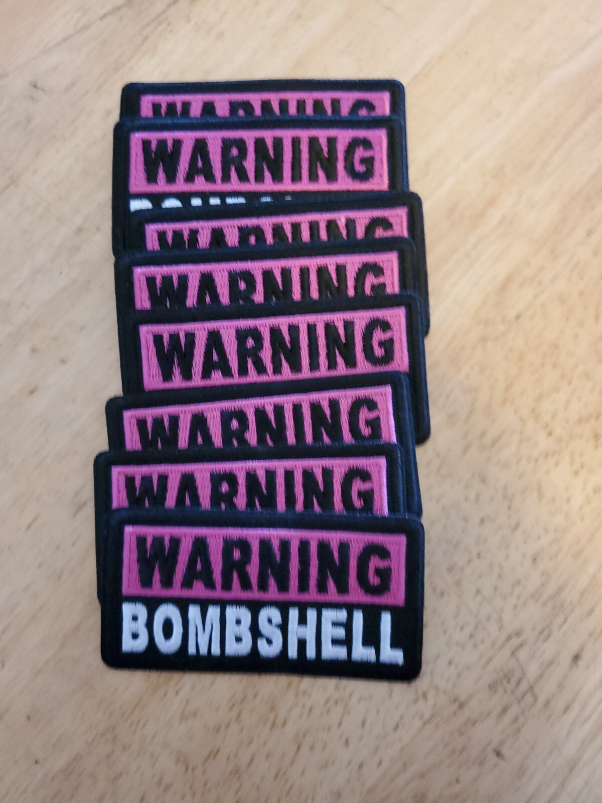LADIES "WARNING BOMBSHELL" PATRIOTIC BIKER PATCH NEW NICE | eBay