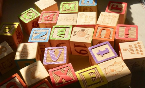 Wood 26 blocks complete alphabet numbers pictures very good | eBay