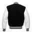 Stewart & Strauss Black Wool & White Leather Varsity Letterman Baseball ...