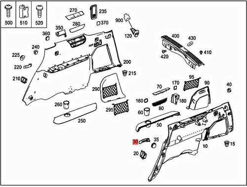 Genuine MERCEDES Gl Gls W166 Retaining tab Safety belt bottom ...