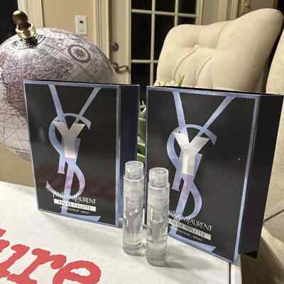 2 YSL YVES SAINT LAURENT Y FOR MEN EDT 1.2ml .04fl oz x 1 COLOGNE SPRAY ...