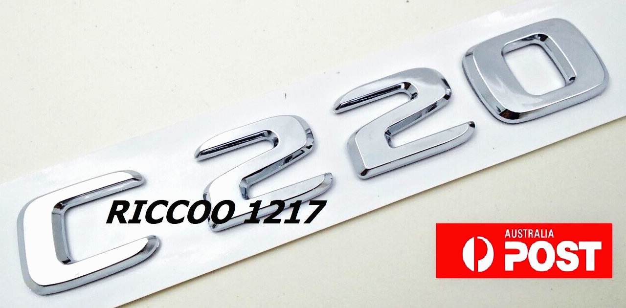 Rear badge for C220 Mercedes Benz C Class 15 x 2.3cm chrome flat ...