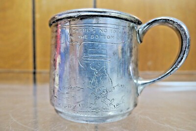 RARE ANTIQUE SKIPPY CARTOON SILVER PLATED CHILDS Metal Cup 1920s | eBay