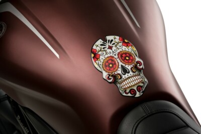 SUGAR SKULL TANK PAD PROTECTOR RED ORANGE FITS KTM FROM SPAIN HIGH ...