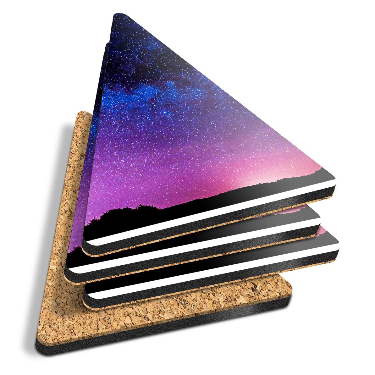 4x Triangle Coasters - Purple Night Sky Space #14183 | eBay UK