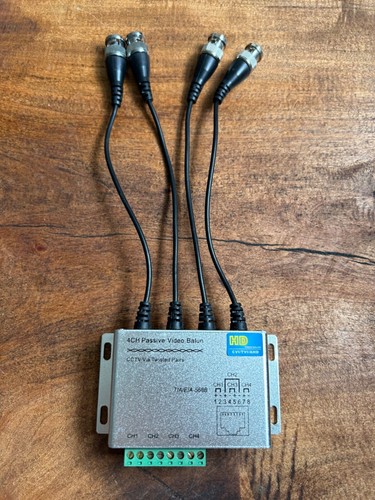 4CH CAT5 HD Passive Video Balun Transceiver CCTV Via Twisted Pairs TIA ...
