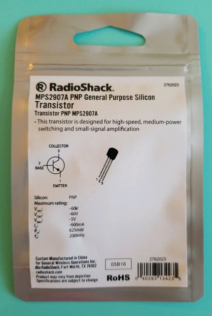 RadioShack Mps2907a PNP Silicon Transistor 2762023 for sale online | eBay