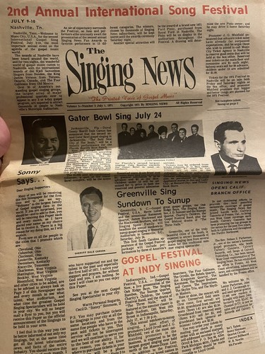 Singing News Magazine Southern Gospel July 1971 Happy Goodman Family ...