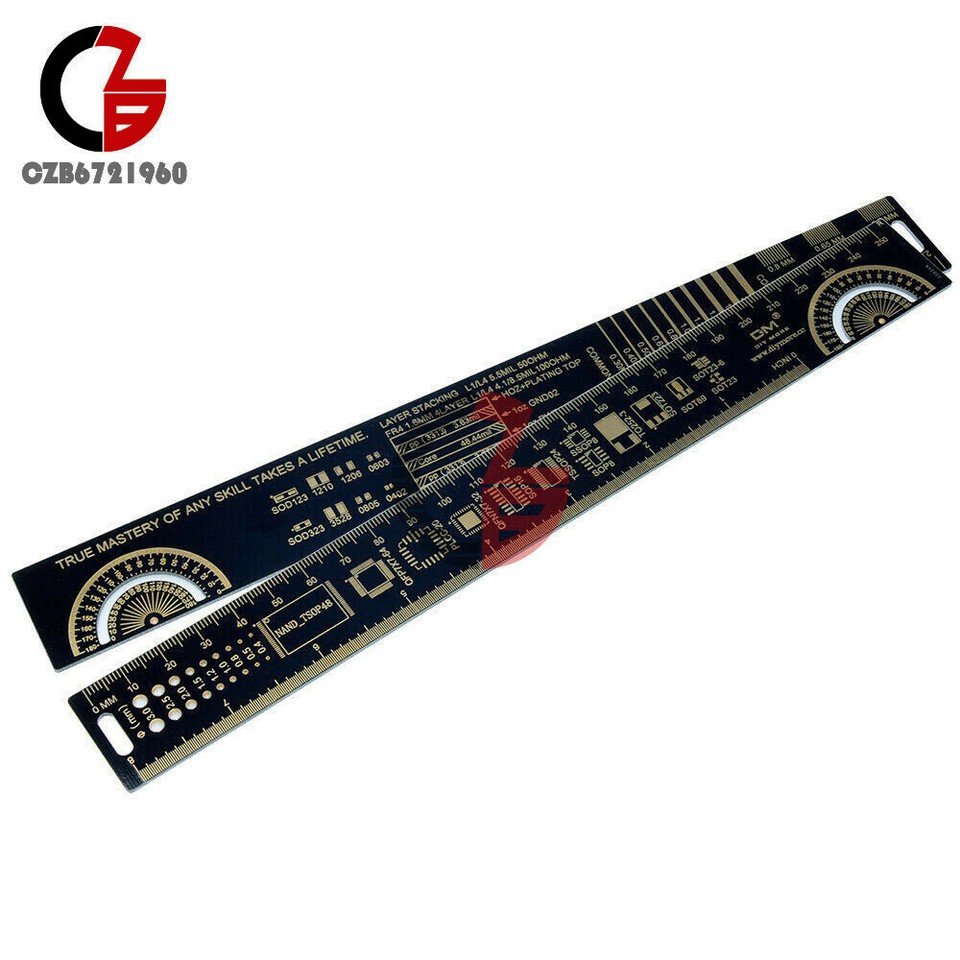4/15/20/25cm Black Multifunctional PCB Ruler Measuring Tool Angle ...