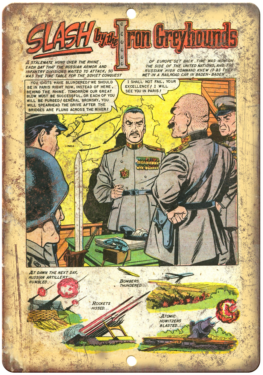 Slash By The Iron Greyhounds Comic Strip 12" x 9" Reproduction Metal ...