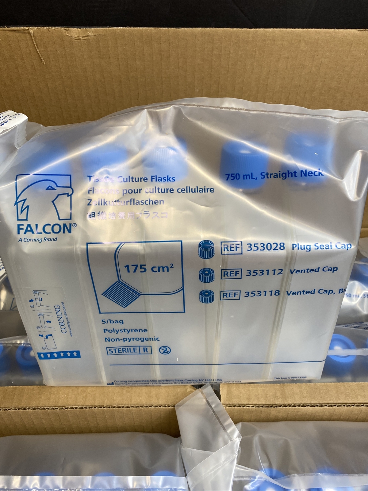 BD Falcon 353112 175cm² Tissue Culture Flasks 750ml 5 PK for sale ...