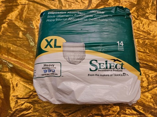 NEW SELECT INCONTINENCE PRODUCTS SIZE XL DISPOSABLE ABSORBENT UNDERWEAR ...