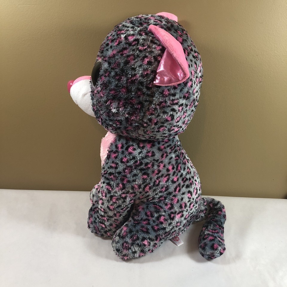 TY Beanie Boos 2016 Tasha Pink Grey Leopard Large 16" Soft Plush ...