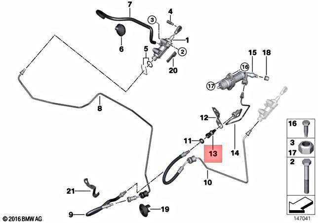 Genuine BMW E81 E82 Output Slave Cylinder Clutch LOCK Valve OEM ...