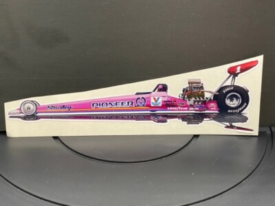 VRHTF NHRA SHIRLEY MULDOWNEY Pioneer Pink Top Fuel Dragster Sticker 8. ...