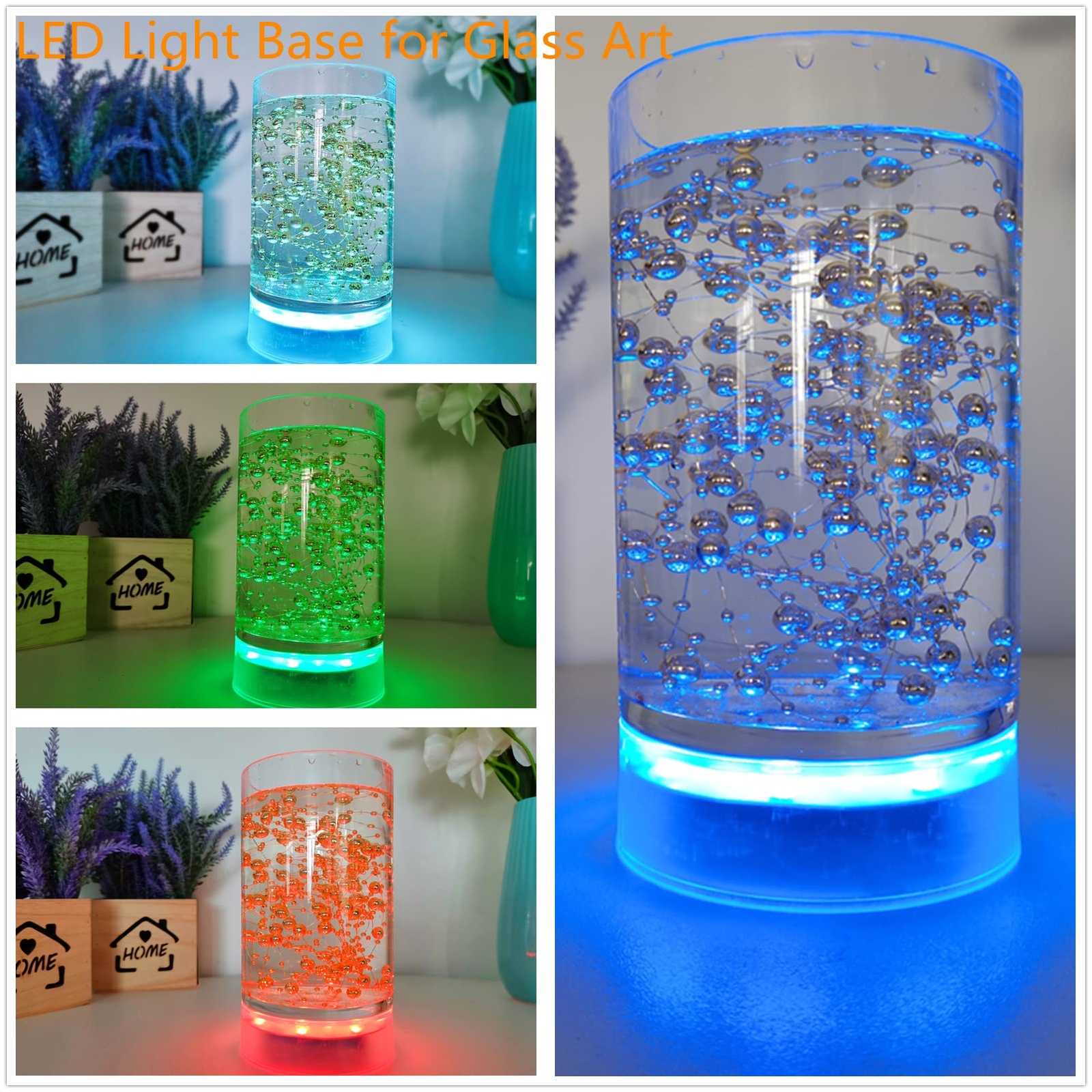 LARDUX Rechargeable LED Light Base with Remote - 4 4 inches Multicolor ...