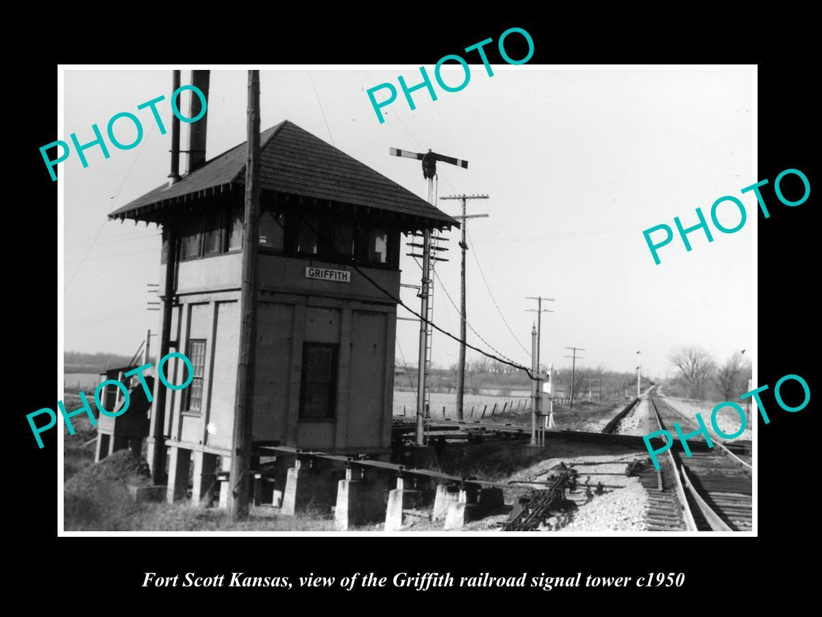 OLD 8x6 HISTORIC PHOTO OF FORT SCOTT KANSAS THE GRIFFITH RAILROAD TOWER ...