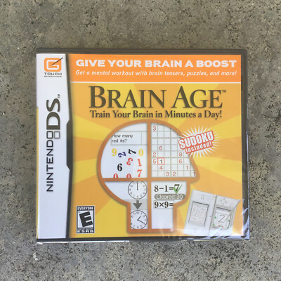 Sealed BRAIN AGE Nintendo DS Train Your Brain in Minutes a Day Puzzles ...