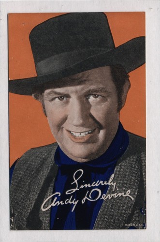 1940s Postcard Sized Color Exhibit Machine Card Andy Devine Roy Rogers ...