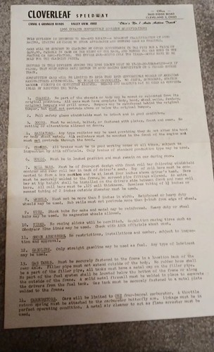 Cloverleaf Speedway Valley View Ohio 1966 Invader Convertible Division ...